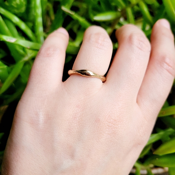 Jewelry | New Classic Gold Simple Square Teardrop Ring Band Size 55 ...